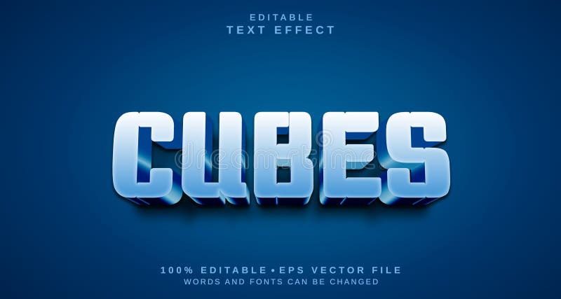 Editable Text Style Effect - Cubes Text Style Theme Stock Vector ...