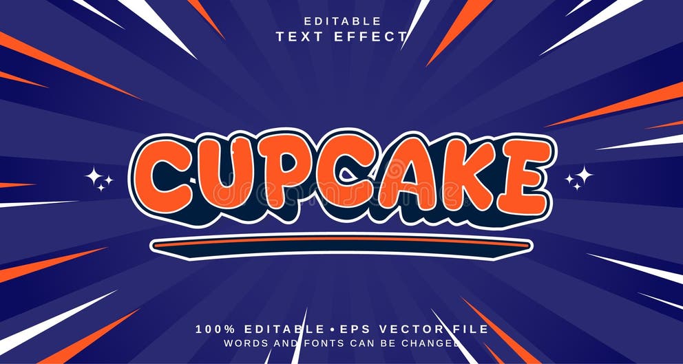 Editable Text Style Effect - Cupcake Text Style Theme Stock Vector ...