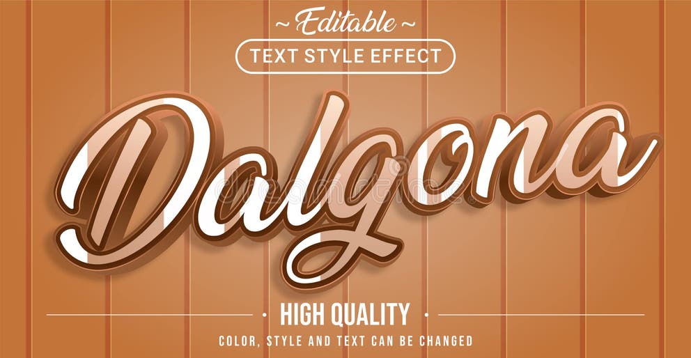 Editable Text Style Effect - Dalgona Theme Style Stock Vector ...