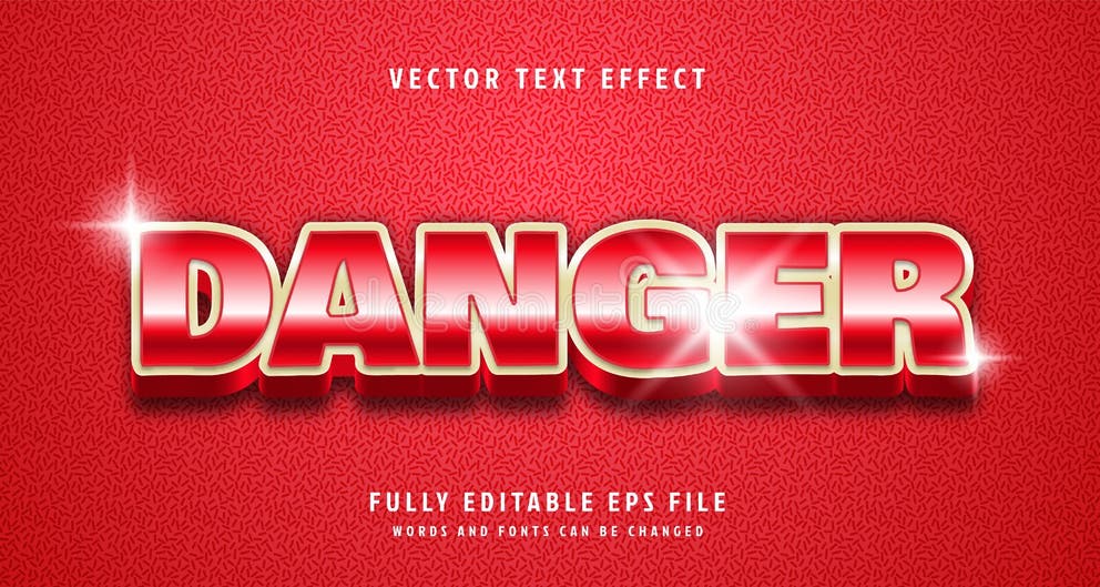 Editable Text Style Effect - Danger Text Style Theme Stock Vector ...