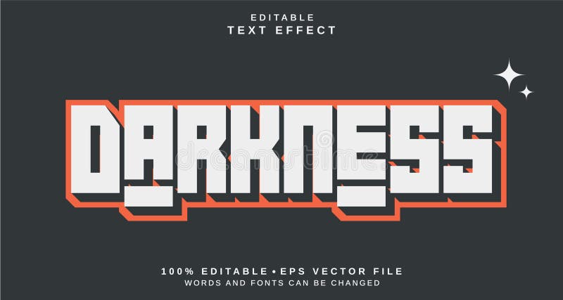 Editable Text Style Effect - Darkness Text Style Theme Stock Vector ...