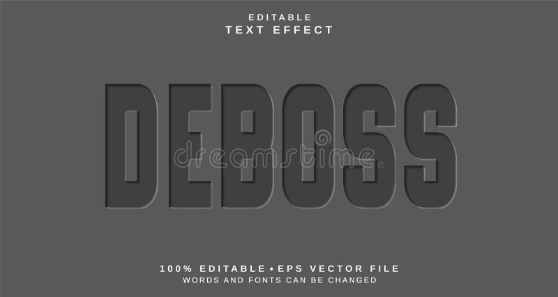 Editable Text Style Effect - Deboss Text Style Theme Stock Vector ...