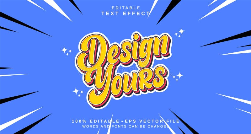 Editable Text Style Effect - Design Yours Text Style Theme Stock Vector ...