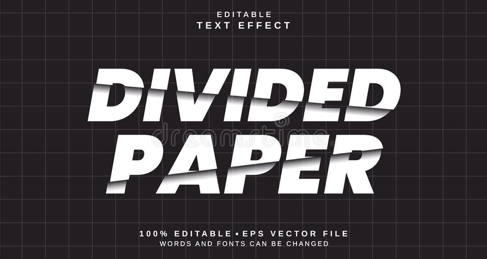 Editable Text Style Effect - Divided Paper Text Style Theme Stock ...