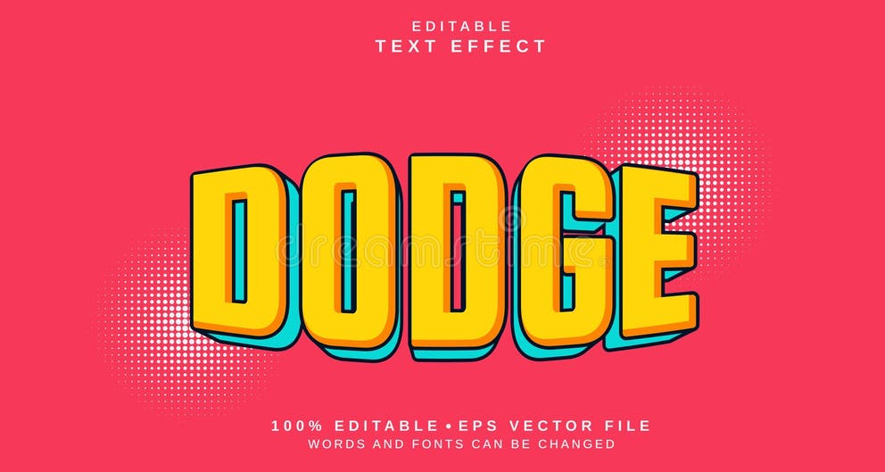 Editable Text Style Effect - Dodge Text Style Theme Stock Vector ...