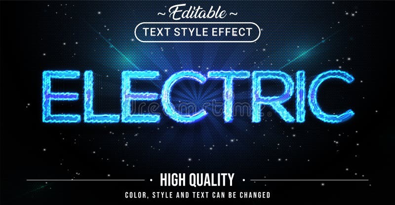 Editable Text Style Effect - Electric Theme Style Stock Vector ...
