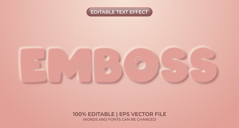 Editable Text Style Effect. Emboss Theme Style Stock Vector ...