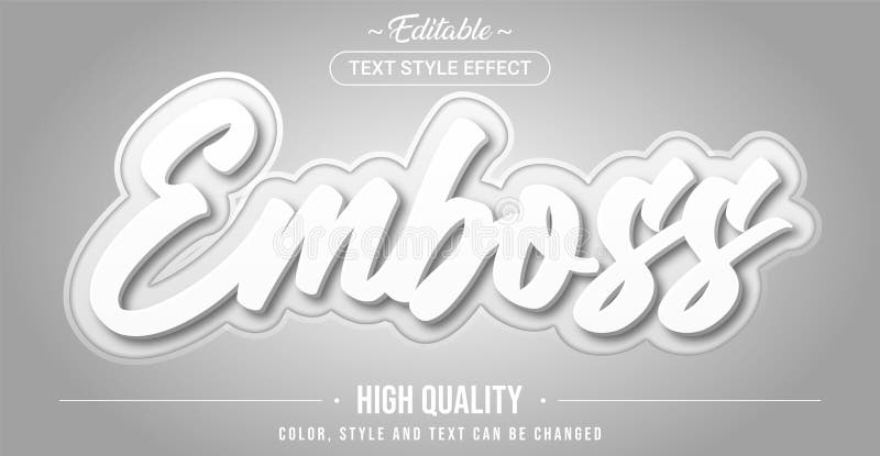 Editable Text Style Effect - Emboss Theme Style Stock Vector ...