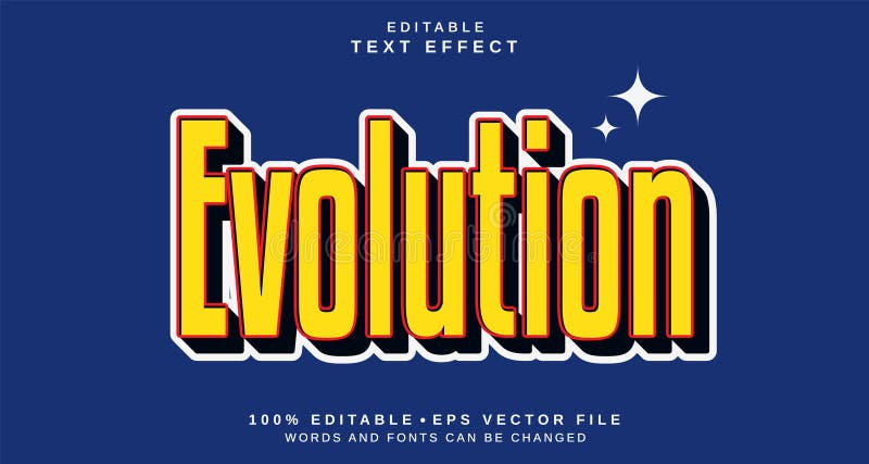 Editable Text Style Effect - Evolution Text Style Theme Stock Vector ...