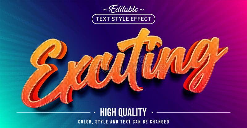 Editable Text Style Effect - Exciting Text Style Theme Stock Vector ...