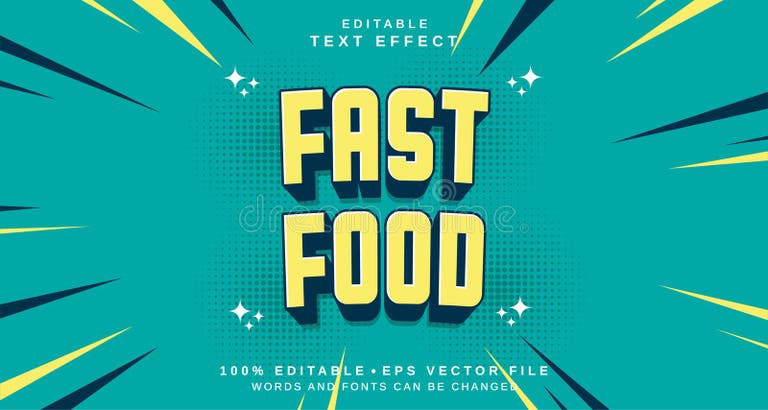 Editable Text Style Effect - Fast Food Text Style Theme Stock Vector ...