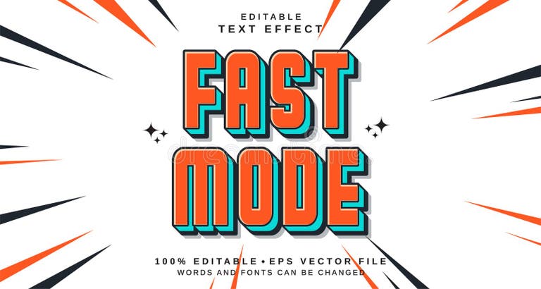 Editable Text Style Effect - Fast Mode Text Style Theme Stock Vector ...