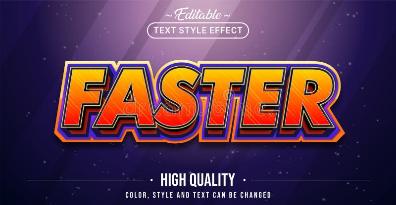 Editable Text Style Effect - Faster Text Style Theme Stock Vector ...