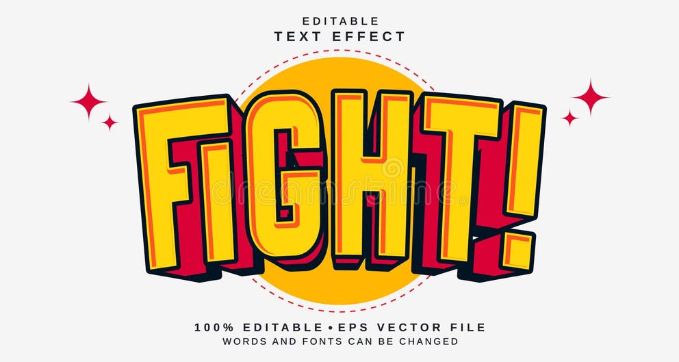 Editable Text Style Effect - Fight Text Style Theme Stock Vector ...