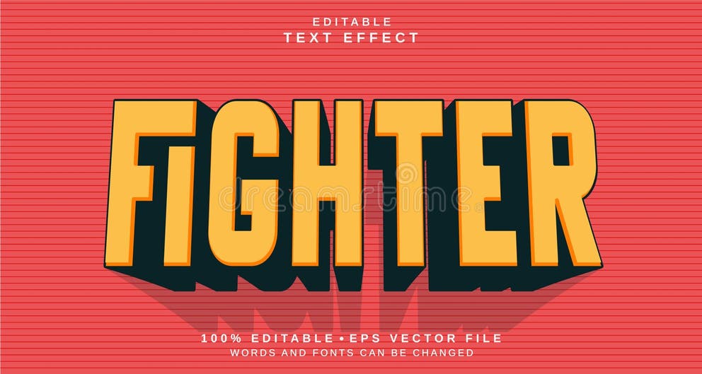 Editable Text Style Effect - Fighter Text Style Theme Stock Vector ...