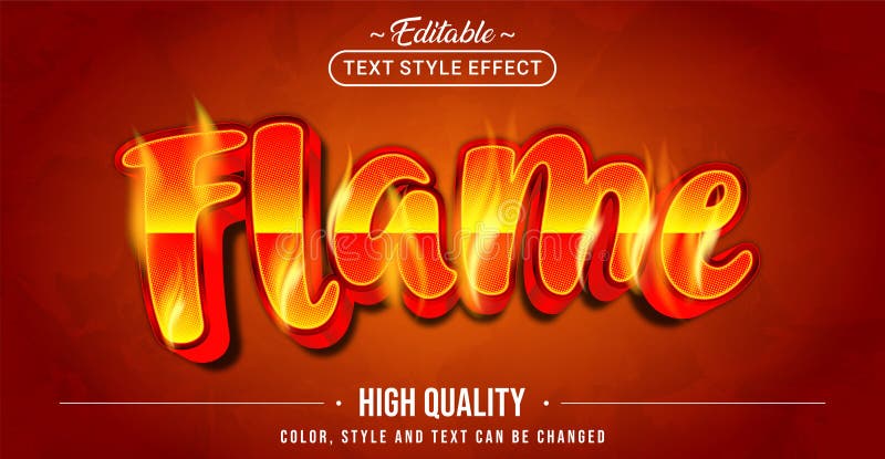 Editable Text Style Effect - Flame Text Style Theme Stock Vector ...