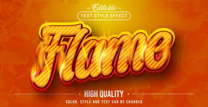 Editable Text Style Effect - Flame Text Style Theme Stock Vector ...