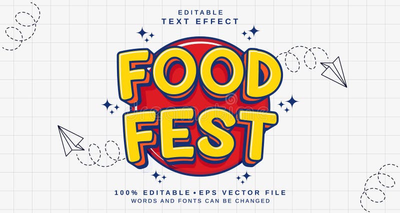 Editable Text Style Effect - Food Fest Text Style Theme Stock Vector ...