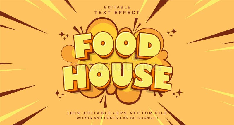 Editable Text Style Effect - Food House Text Style Theme Stock Vector ...