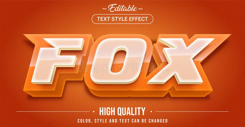 Editable Text Style Effect - Fox Theme Style Stock Vector ...