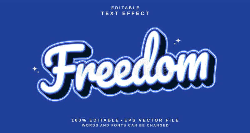 Editable Text Style Effect - Freedom Text Style Theme Stock Vector - Illustration of style ...
