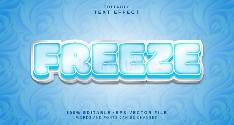 Editable Text Style Effect - Freeze Text Style Theme Stock Vector ...