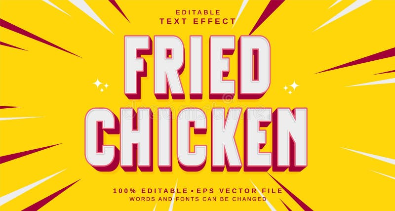 Editable Text Style Effect - Fried Chicken Text Style Theme Stock ...