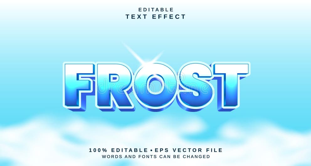 Editable Text Style Effect - Frost Text Style Theme Stock Vector ...
