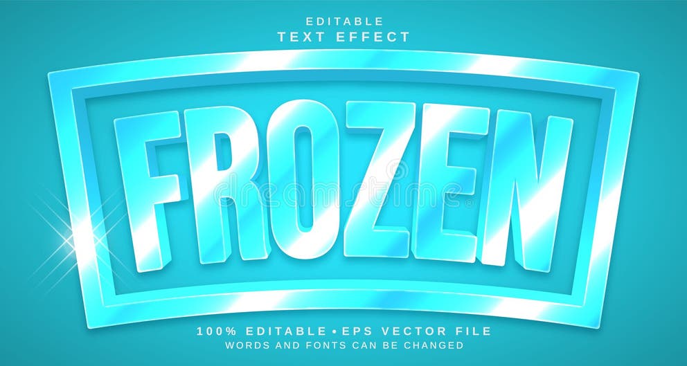 Editable Text Style Effect - Frozen Text Style Theme Stock Vector ...