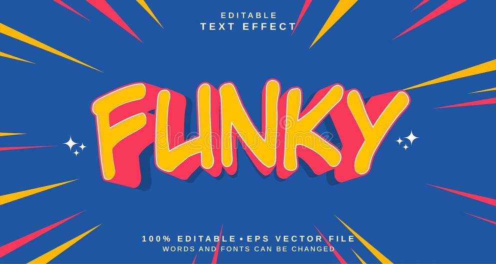 Editable Text Style Effect - Funky Text Style Theme Stock Vector ...