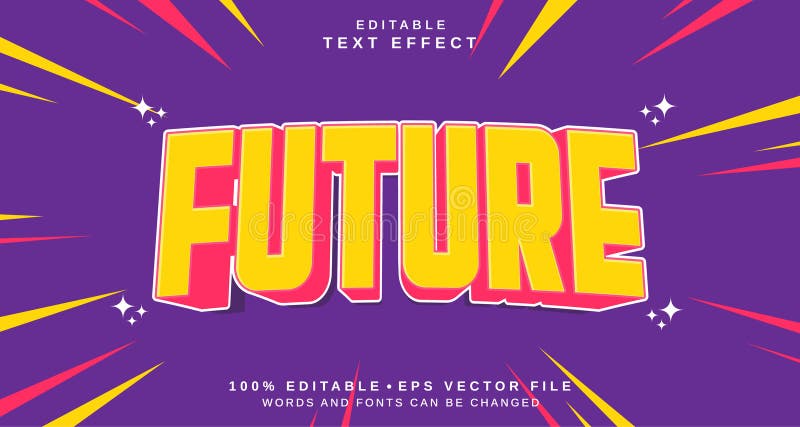 Editable Text Style Effect - Future Text Style Theme Stock Vector - Illustration of letter ...