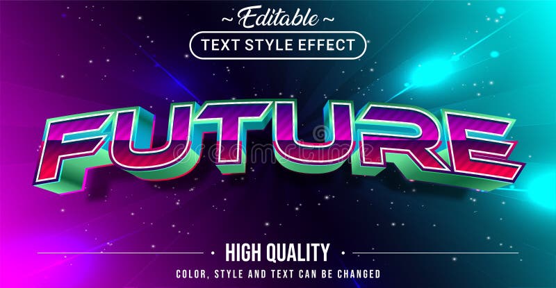 Editable Text Style Effect - Futuristic Theme Style Stock Vector ...