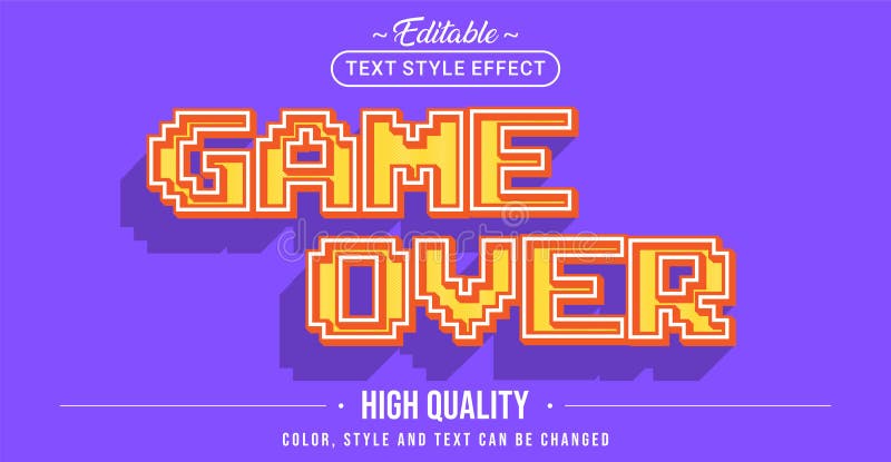 Editable Text Style Effect - Game Over Text Style Theme Stock Vector ...