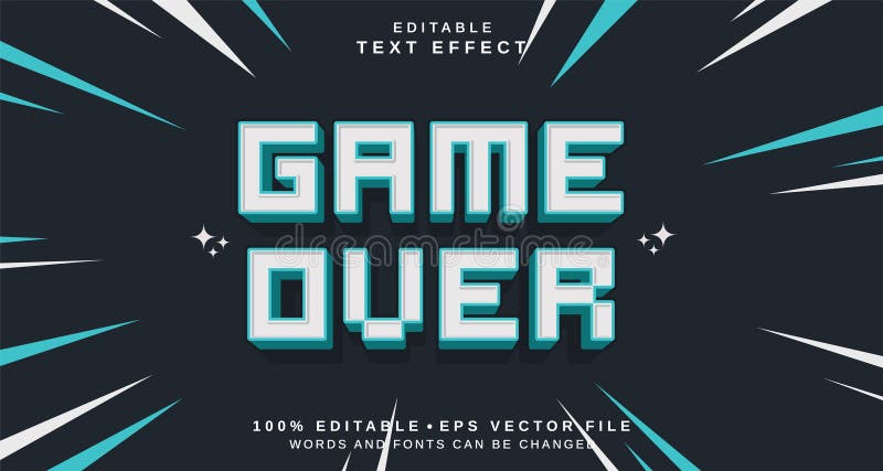 Editable Text Style Effect - Game Over Text Style Theme Stock Vector ...