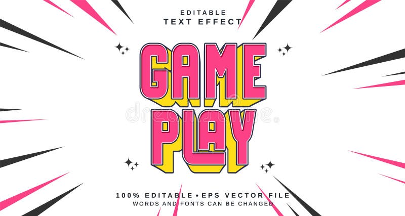 Editable Text Style Effect - Game Play Text Style Theme Stock Vector ...