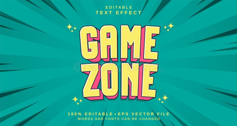 Editable Text Style Effect - Game Zone Text Style Theme Stock Vector ...