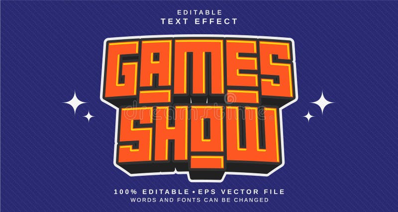 Editable Text Style Effect - Games Show Text Style Theme Stock Vector ...