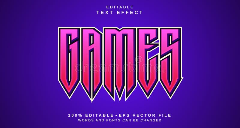 Editable Text Style Effect - Games Text Style Theme Stock Vector ...