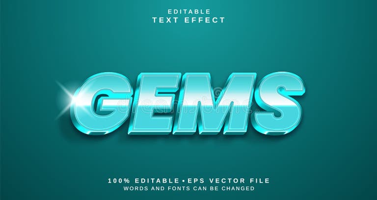 Editable Text Style Effect - Gems Text Style Theme Stock Vector - Illustration of editable ...
