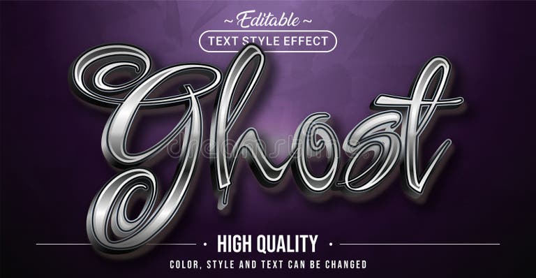 Editable Text Style Effect - Ghost Text Style Theme Stock Vector ...