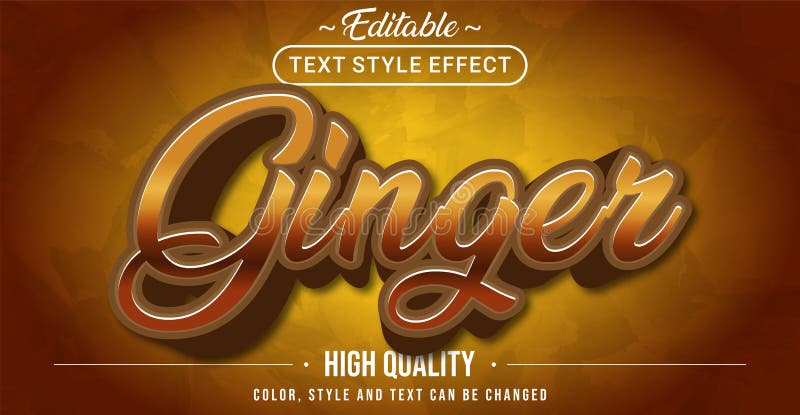 Editable Text Style Effect - Ginger Theme Style Stock Vector ...