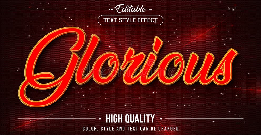 Editable Text Style Effect - Glorious Theme Style Stock Vector ...