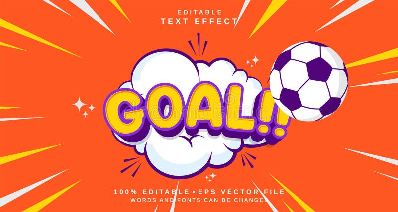 Editable Text Style Effect - Goal!! Text Style Theme Stock Vector ...