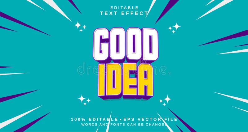 Editable Text Style Effect - Good Idea Text Style Theme Stock Vector ...