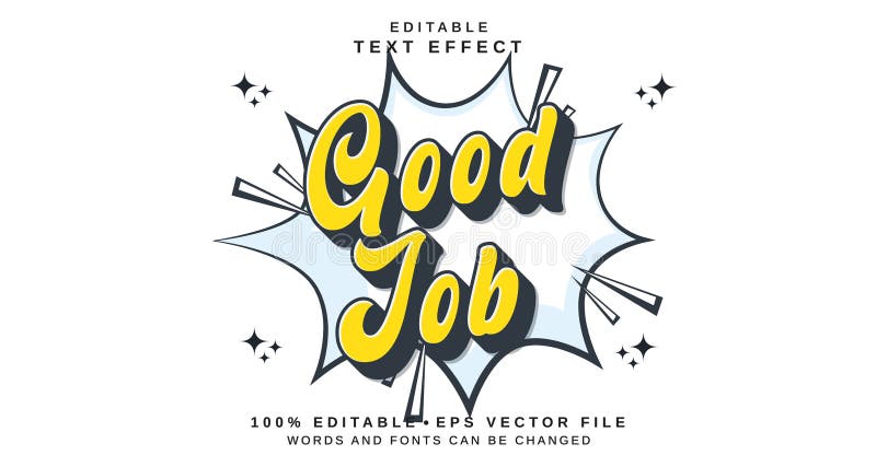 Editable Text Style Effect - Good Job Text Style Theme Stock Vector ...