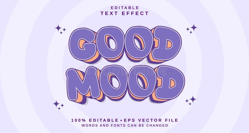 Editable Text Style Effect - Good Mood Text Style Theme Stock Vector ...