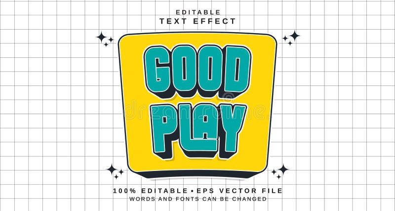 Editable Text Style Effect - Good Play Text Style Theme Stock Vector ...