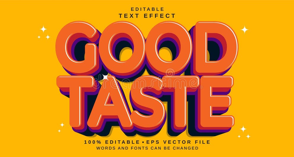 Editable Text Style Effect - Good Taste Text Style Theme Stock Vector ...