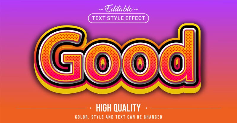 Editable Text Style Effect - Good Text Style Theme Stock Vector ...