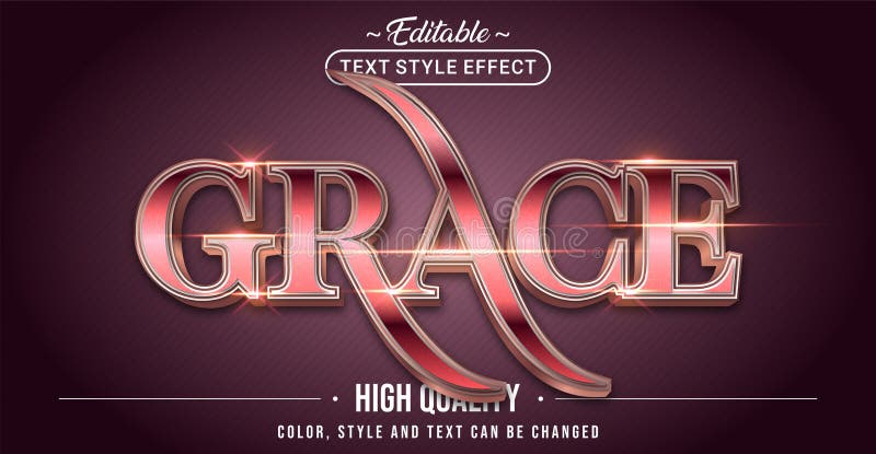 Editable Text Style Effect - Grace Text Style Theme Stock Vector ...